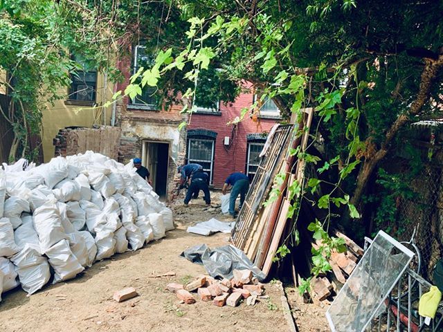 Small extension came down today. So much debris. Carting never ends ...